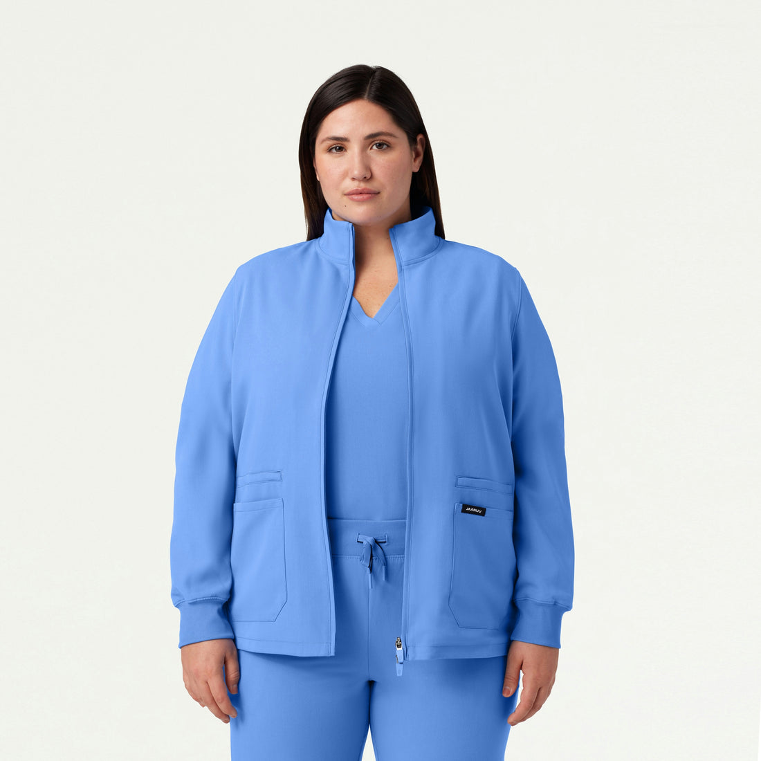 Ceri Essential 6-Pocket Scrub Jacket - Ceil Blue – JAANUU