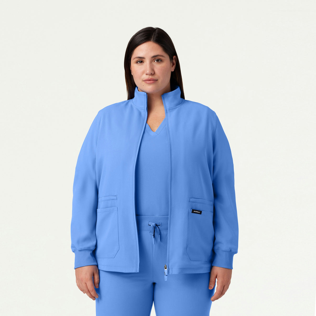 Ceri Essential 6-Pocket Scrub Jacket - Ceil Blue – JAANUU
