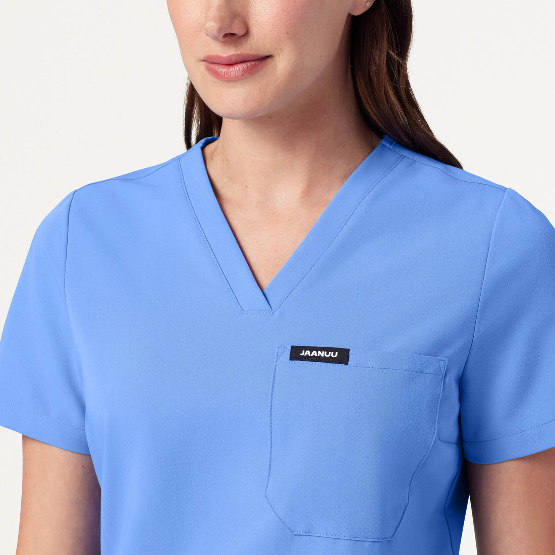 Rhena Slim Essential 1-Pocket Scrub Top - Ceil Blue – JAANUU