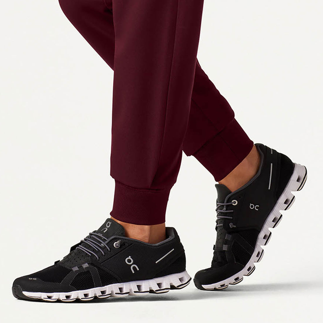 Silex Slim Knit-Waist Scrub Jogger - Burgundy – JAANUU