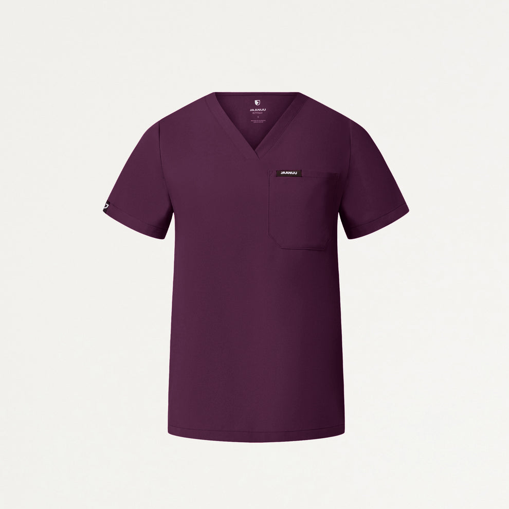Rhena Essential 1-Pocket Scrub Top - Deep Eggplant – JAANUU