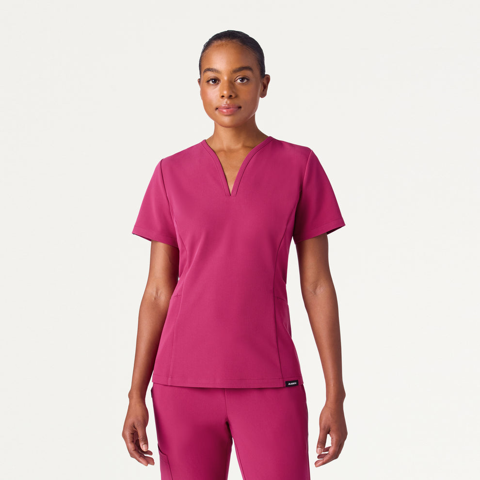 Calix Fit & Flare Scrub Top - Wild Berry – JAANUU