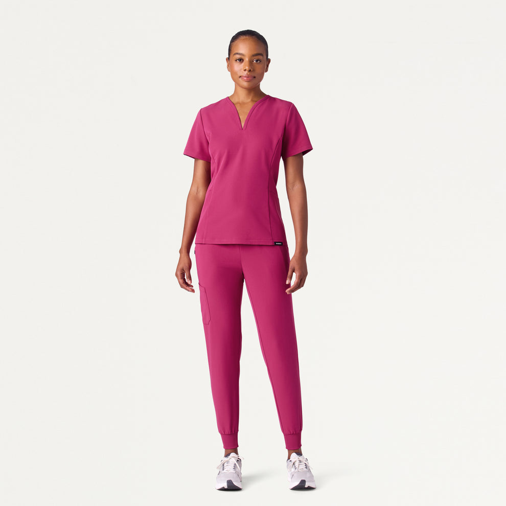Calix Fit & Flare Scrub Top - Wild Berry – JAANUU