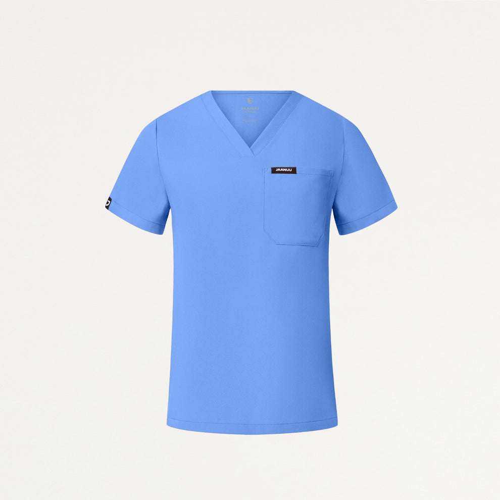 Rhena Slim Essential 1-Pocket Scrub Top - Ceil Blue – JAANUU