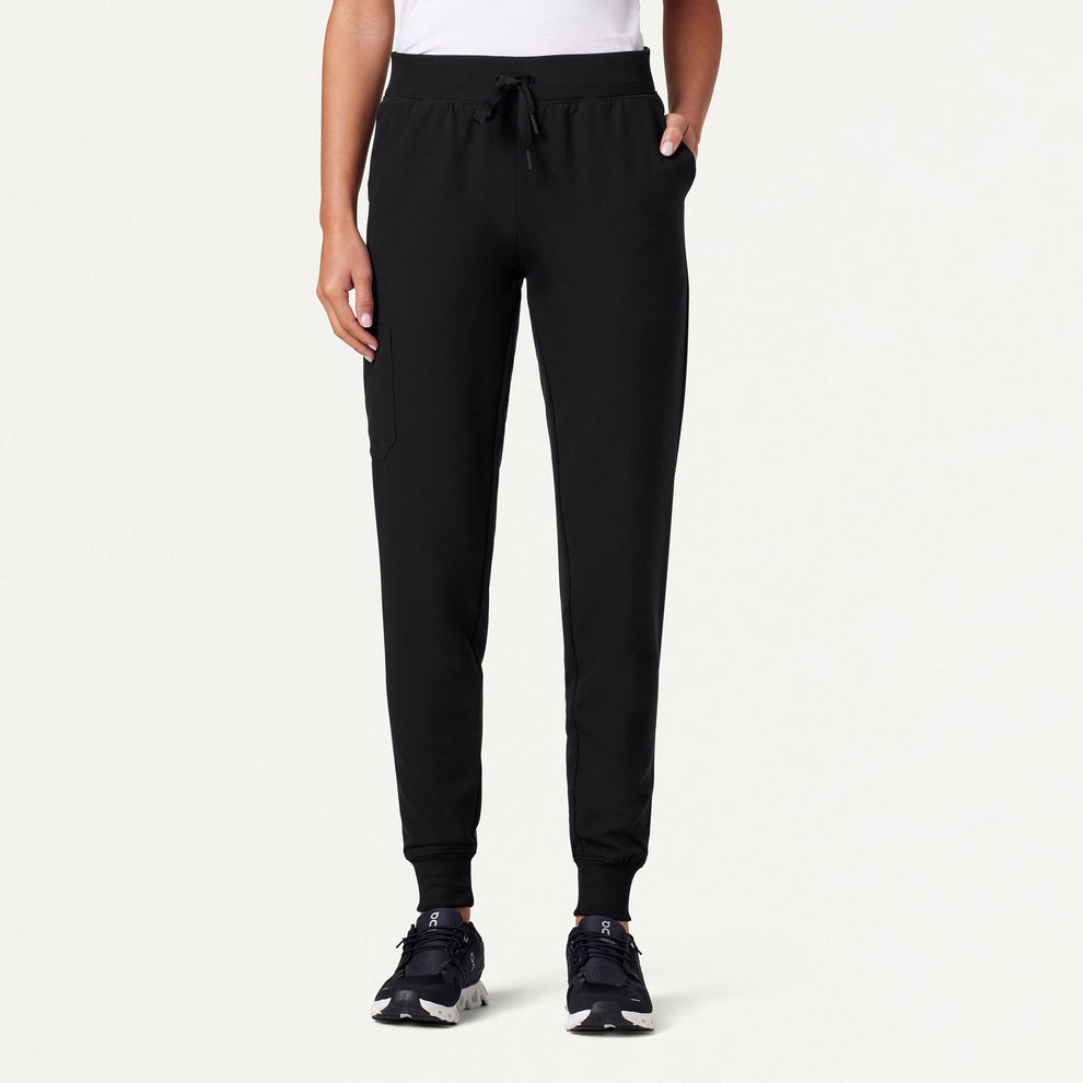 Silex Slim Knit-Waist Scrub Jogger - Black – JAANUU