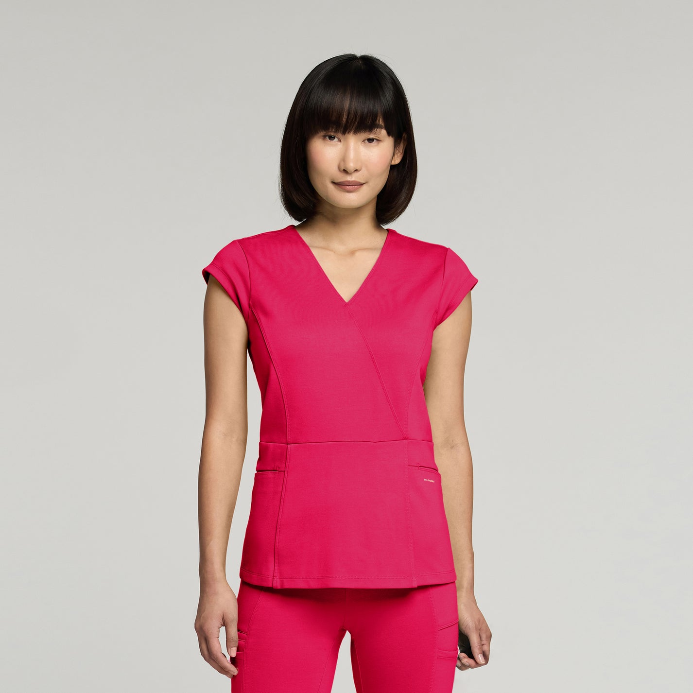 Isla Mock-Wrap UltraSOFT™ Scrub Top - Sangria – JAANUU