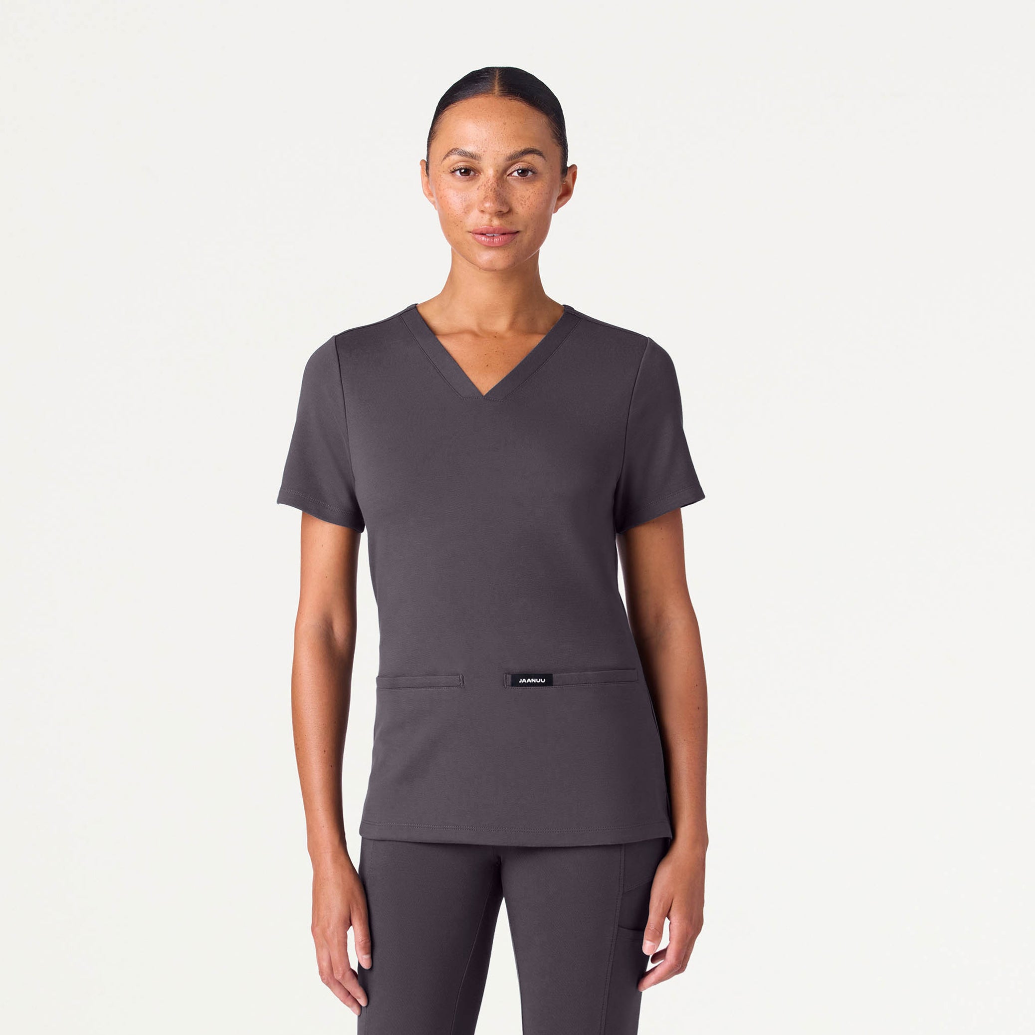 Cesi Slim UltraSOFT™ Scrub Top - Harbor Gray – JAANUU