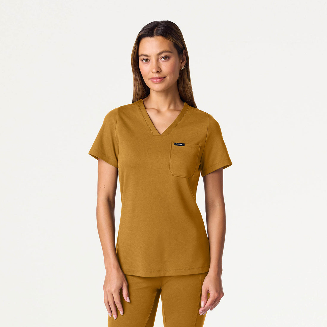 Rhena Slim UltraSOFT™ Scrub Top - Cider – JAANUU