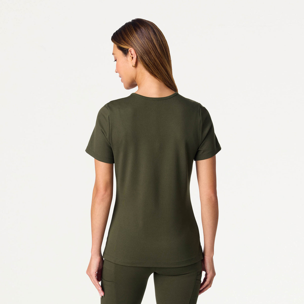 Rhena Slim UltraSOFT™ Scrub Top - Deep Olive – JAANUU