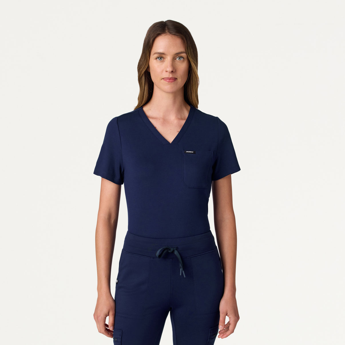 Rhena Slim UltraSOFT™ Scrub Top - Midnight Navy – JAANUU