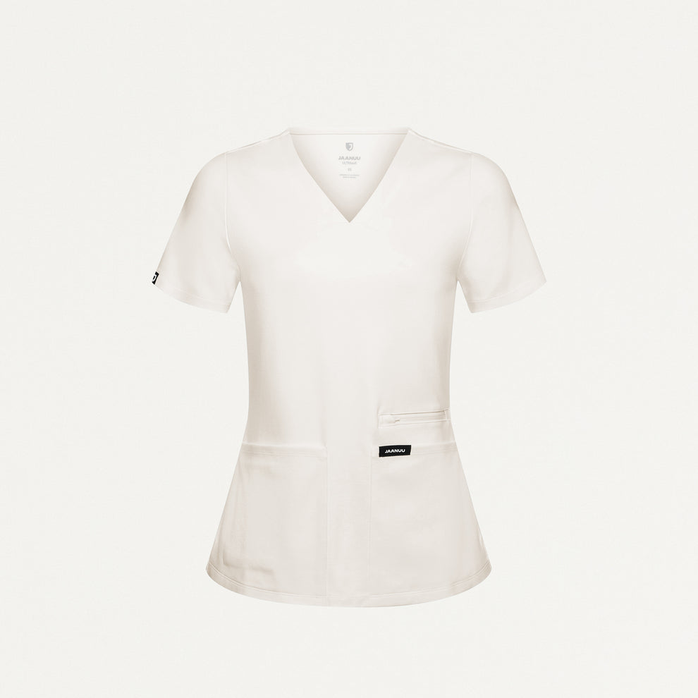 Kass Slim 4-Pocket UltraSOFT™ Scrub Top - Frost – JAANUU